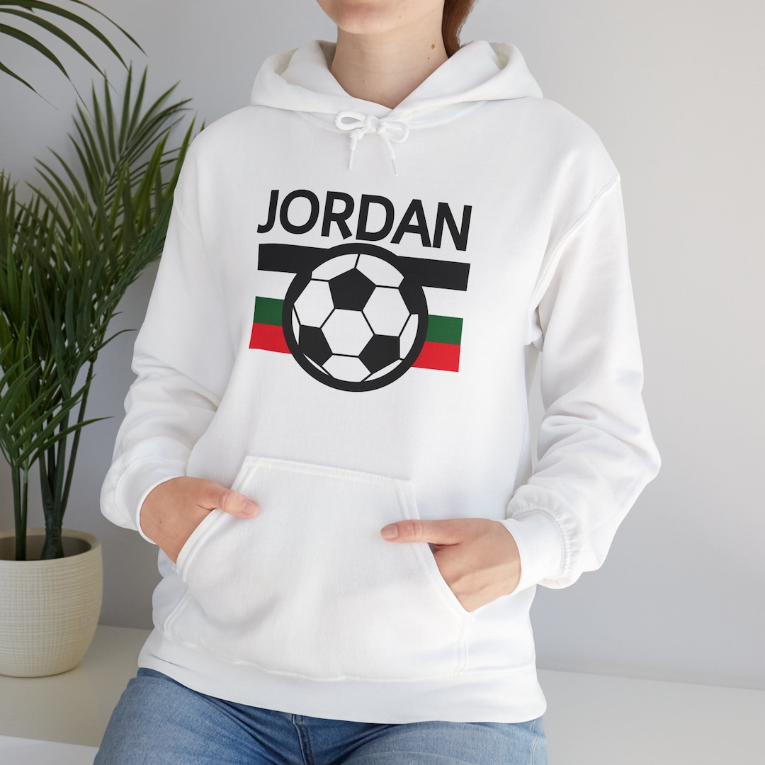 Jordanian Hoodie, Patriotic Flag Soccer Hoodie, Amman Soccer Sweater ...