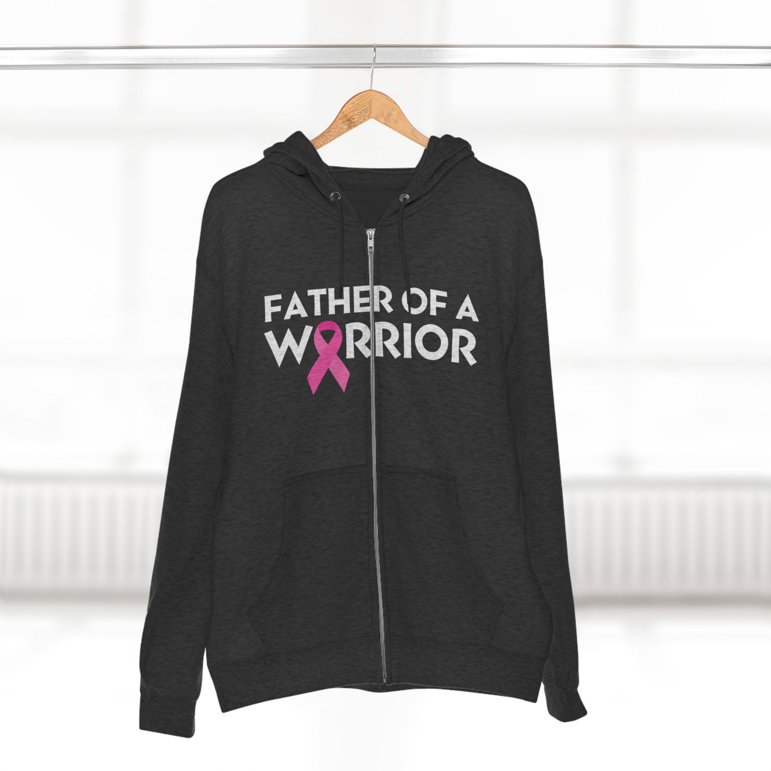 Father of Warrior Breast Cancer Zip Hoodie, Cancer Support Hoodie ...