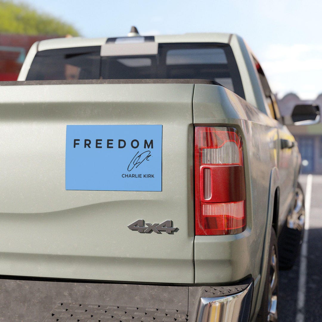 Freedom Charlie Kirk Car Magnet | Custom Vehicle Decal | Turning Point ...
