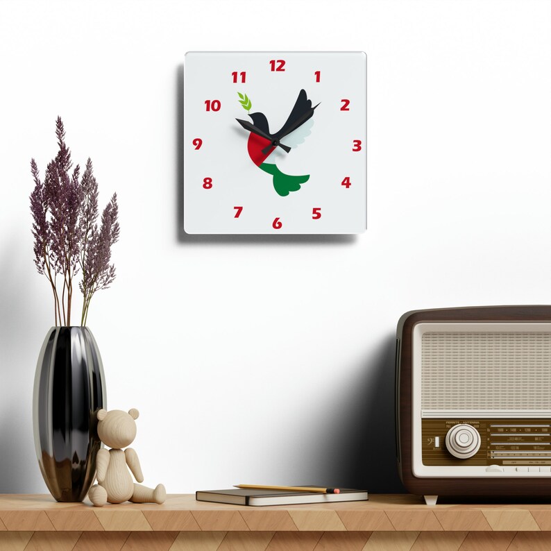 Palestine Wall Clock, Palestinian Flag Gift, Palestinian Home Decor ...