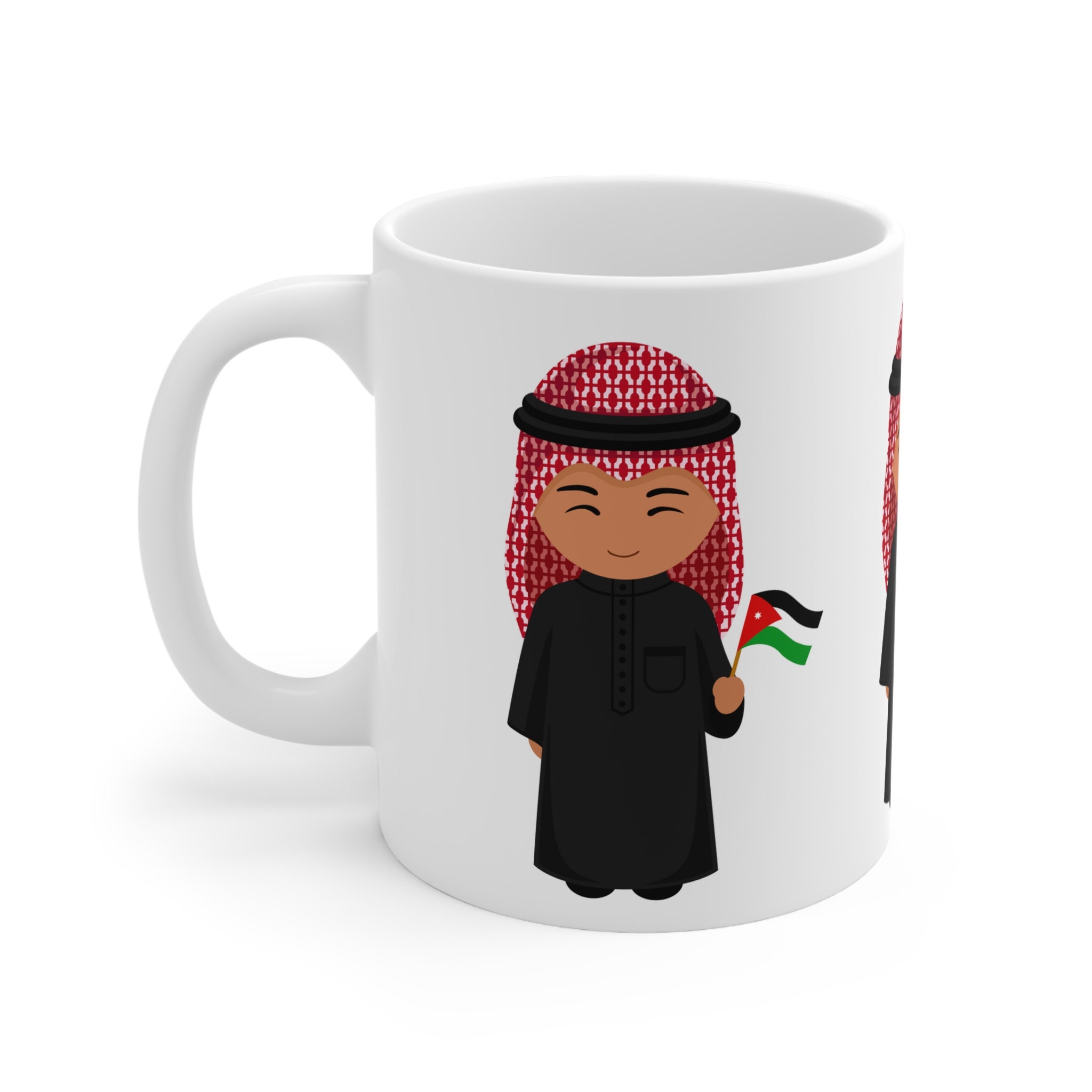 Jordanian Red White Keffiyeh Coffee Mug Middle Eastern Gift, Arab ...