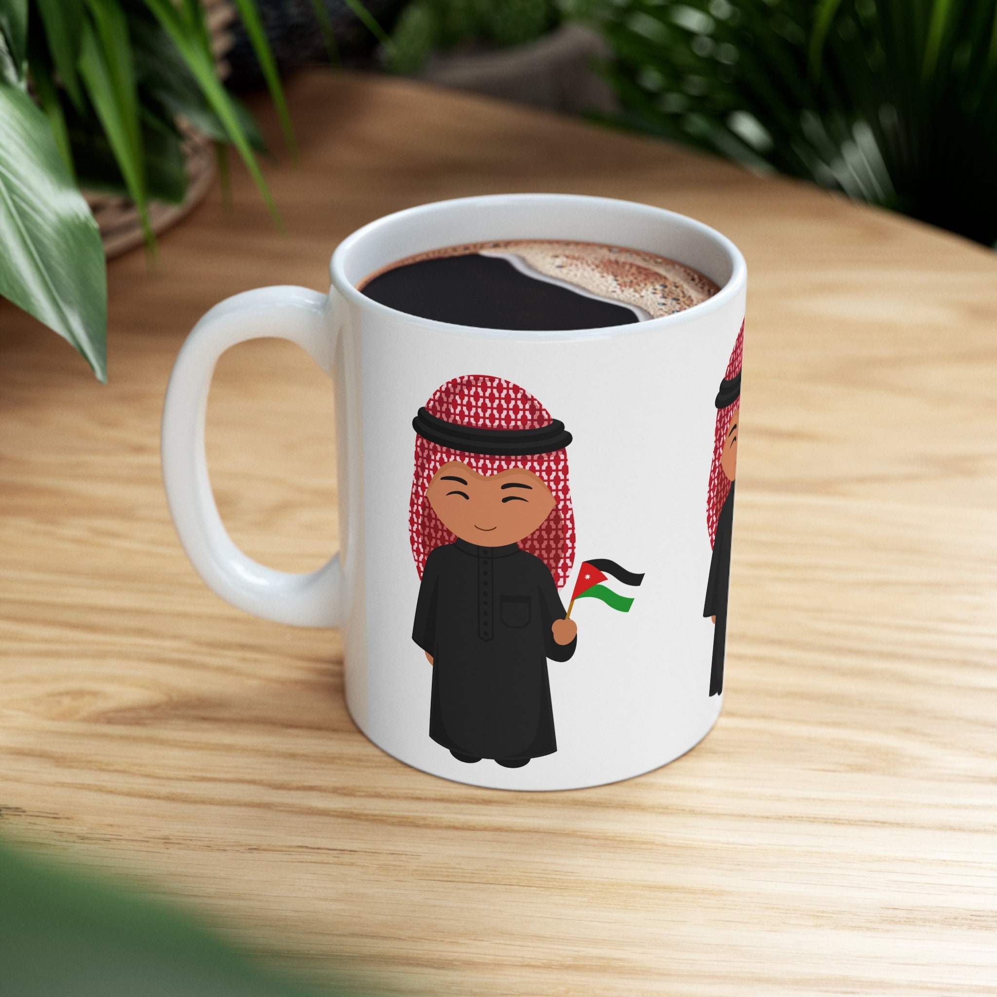 Jordanian Red White Keffiyeh Coffee Mug Middle Eastern Gift, Arab ...
