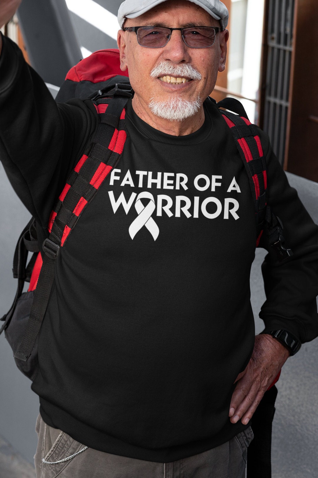 Father of a Warrior Lung Cancer Sweatshirt Cancer Awareness Sweater ...