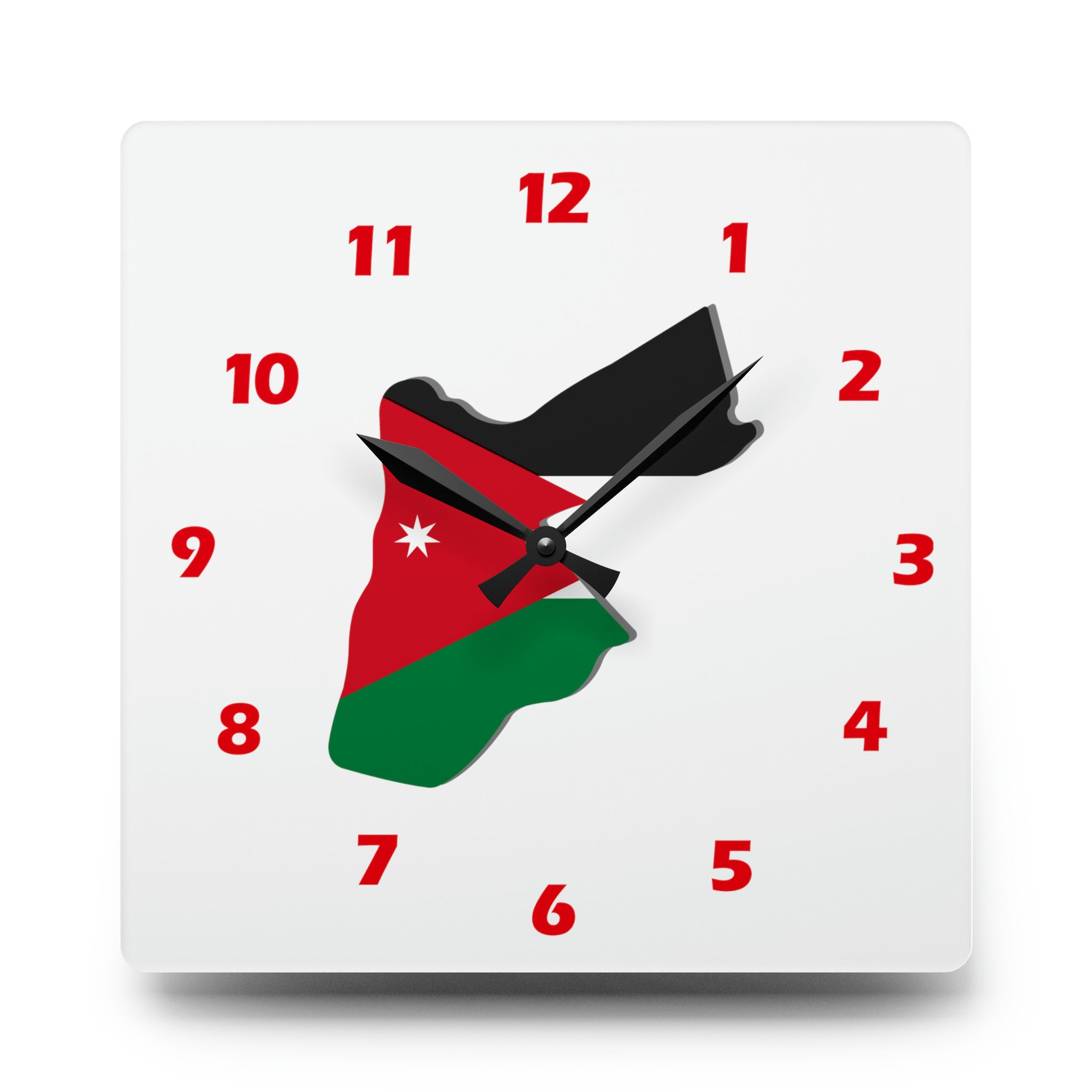 Jordan Flag Wall Clock | Jordanian Clock Patriotic Gift | Arabic Wall ...