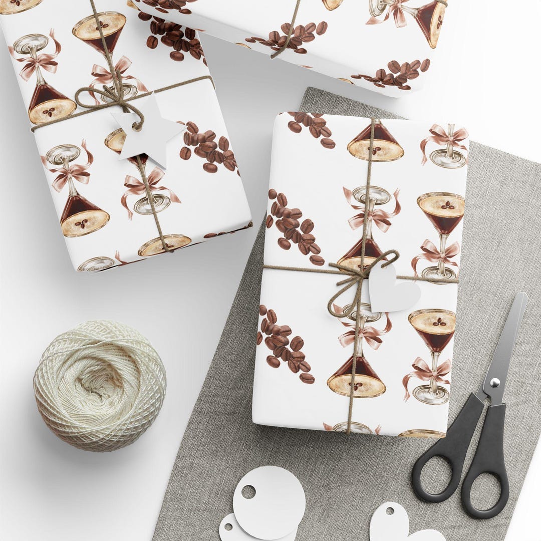 Espresso Martini Wrapping Paper | Cocktail Gift Wrap | Christmas ...
