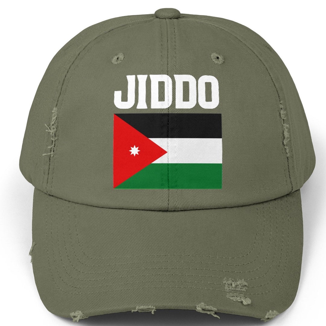 Jordanian Jiddo Hat Jordanian Flag Hat Father's Day Gift Distressed Cap ...