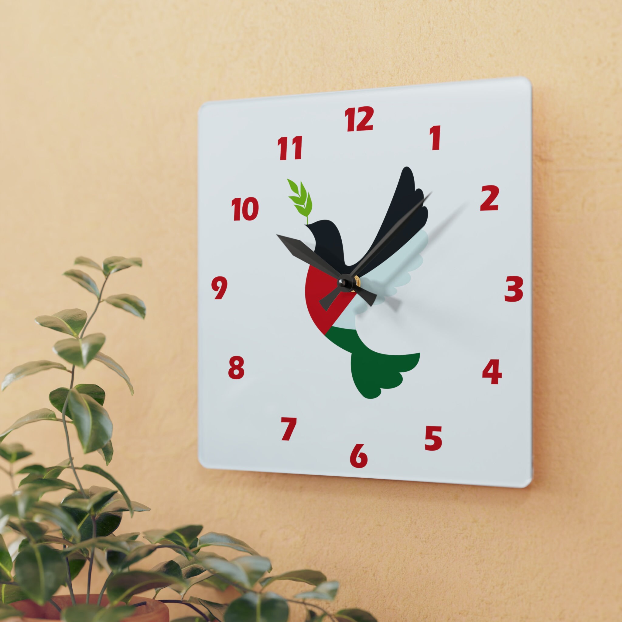 Palestine Wall Clock, Palestinian Flag Gift, Palestinian Home Decor ...