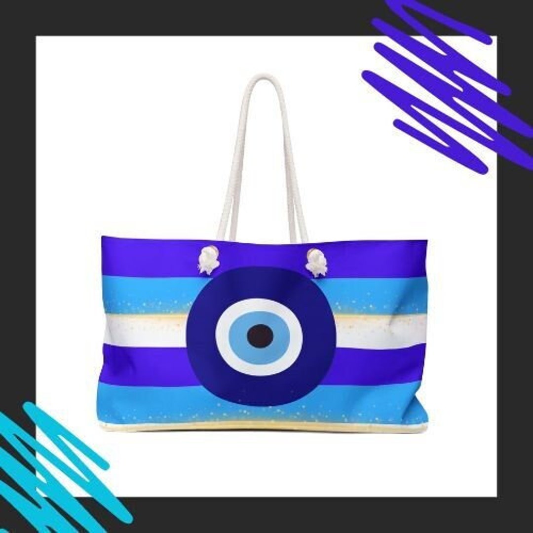 Weekender Tote Bag, Evil Eye Print Tote Bag Evil Eyes Tote Bag ...