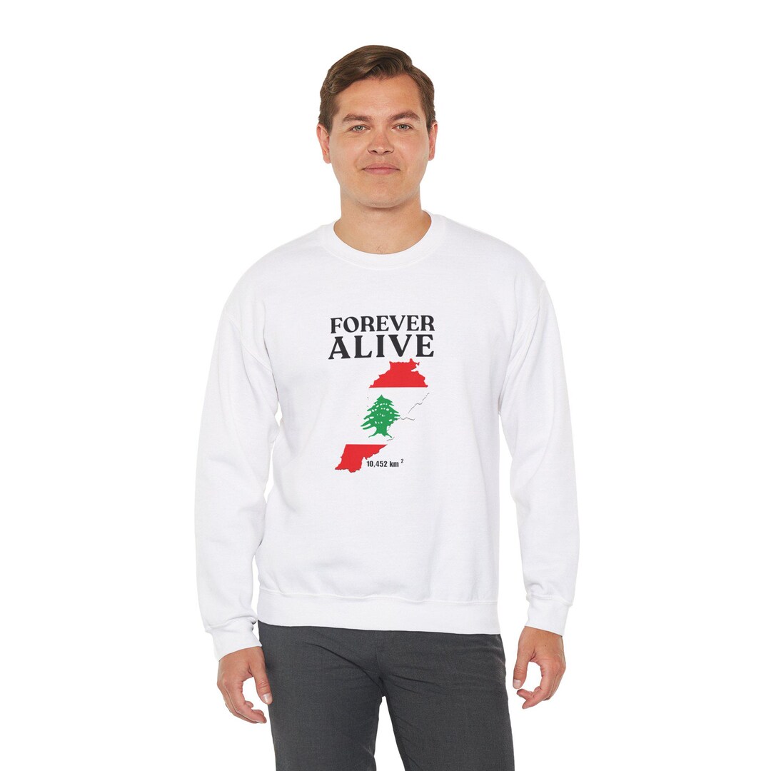 Lebanon Outline Sweatshirt | Forever Alive Design Sweater | 10,452 Sq ...