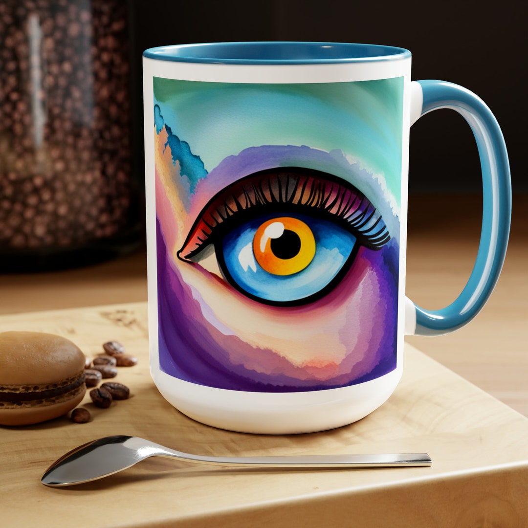 Evil Eye Watercolor Mug Evil Eye Mug 11 Oz Personalized Evil Eye Gift ...