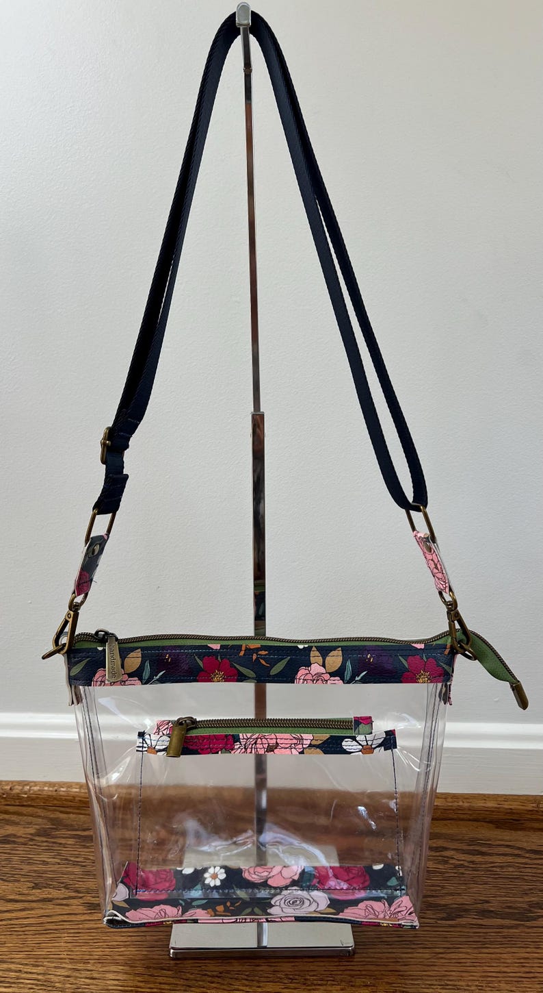 Clear Vinyl Stadium Crossbody Purse, Clear Stadium Bag, Clear Vinyl ...