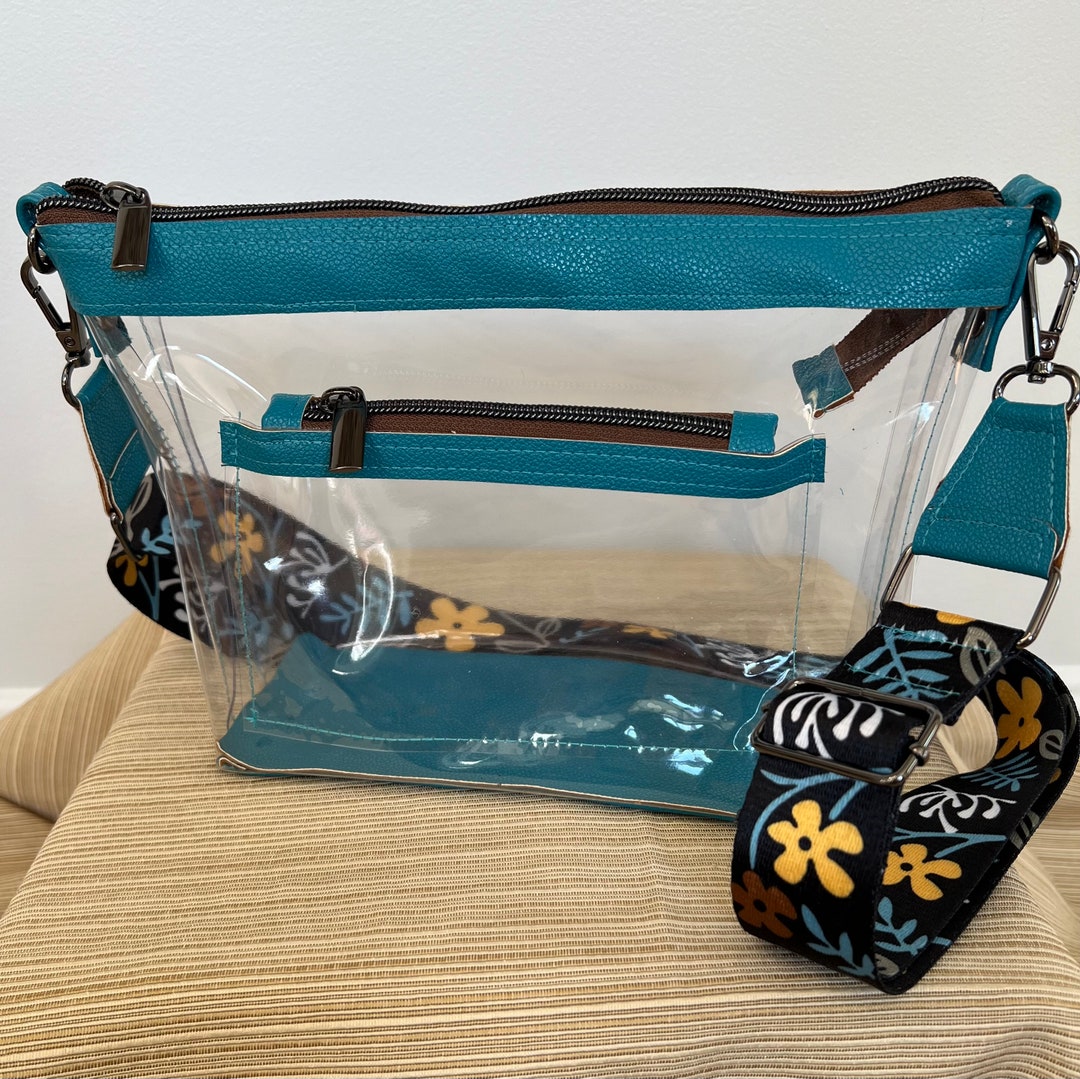 Clear Vinyl Stadium Crossbody Purse, Clear Stadium Bag, Clear Vinyl ...