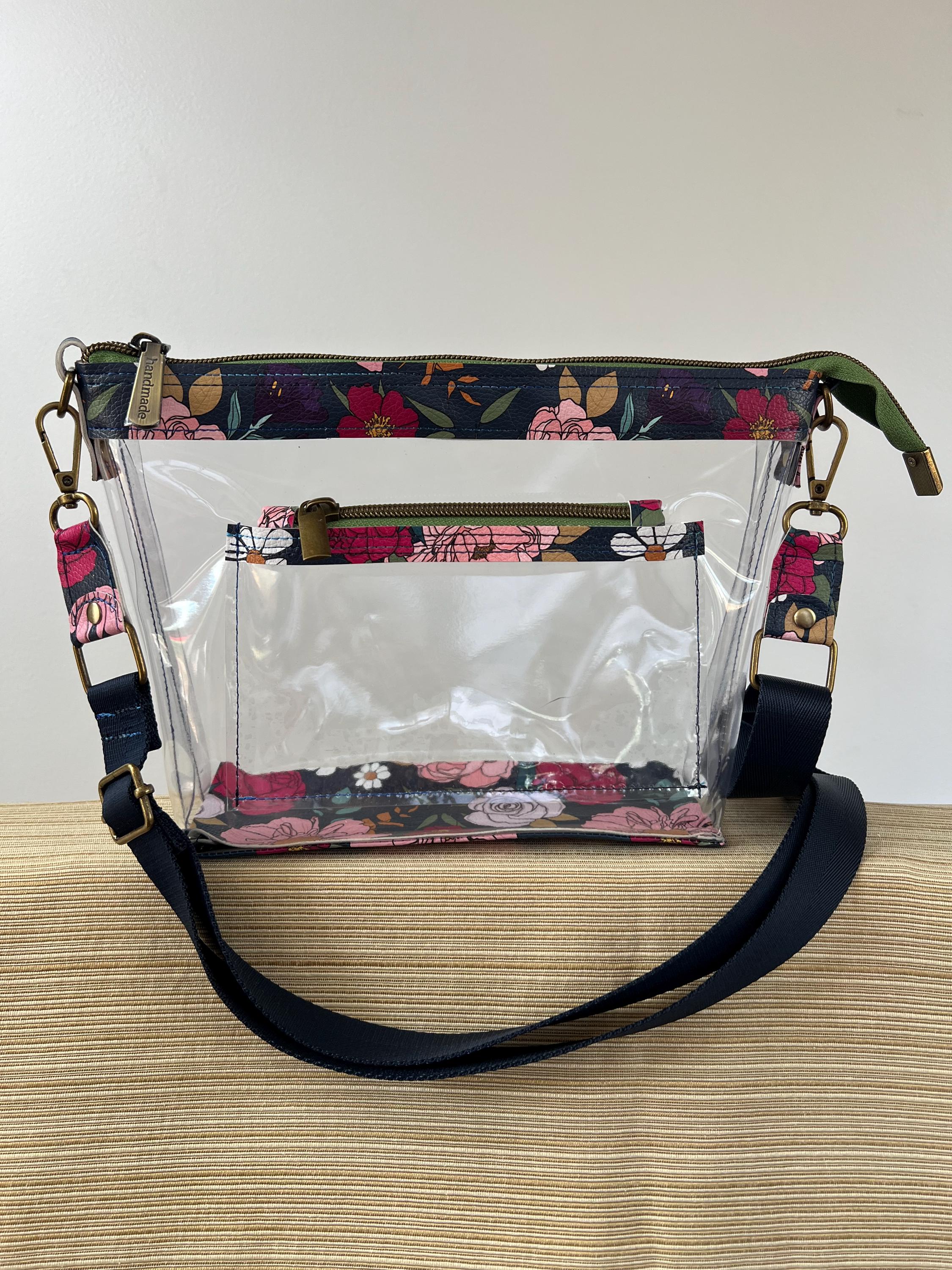 Clear Vinyl Stadium Crossbody Purse, Clear Stadium Bag, Clear Vinyl ...