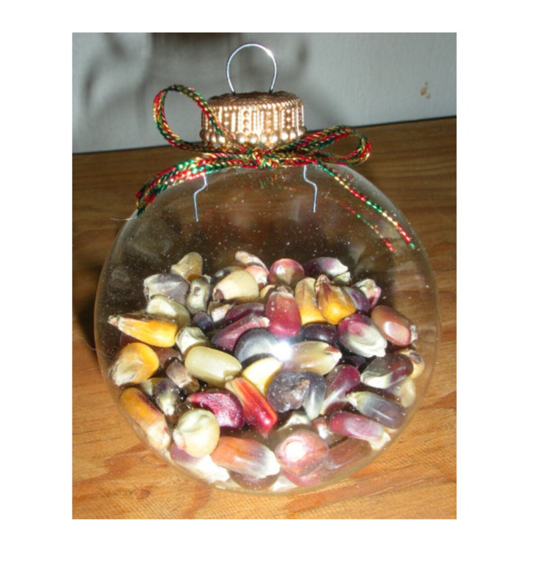GLASS Indian Corn Ball Ornament-witch Ball-christmas Bulb-bola-navidad ...