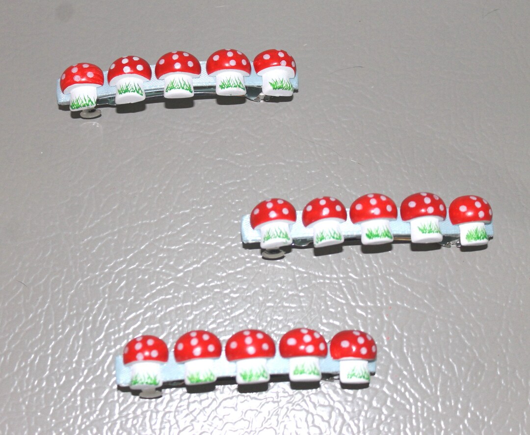 Wooden Fairyland Mushrooms Barrettes-hair Clips-accessories-spring ...
