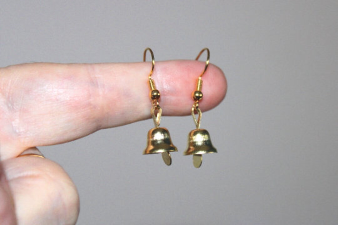 Gold-colored MINI Witch's Bells Dangle Earrings-protection-wedding ...