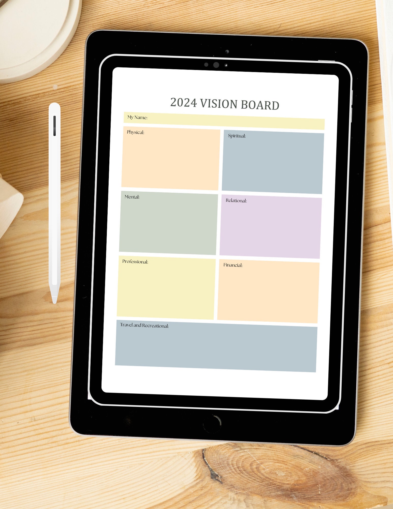 2024 Vision Board Goodnotes Printable New Year New Me Manifest Yearly ...