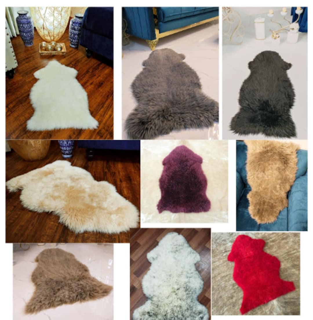 Genuine Real Australian Sheepskin Lambskin Rug Pair Sheepskin Throw ...