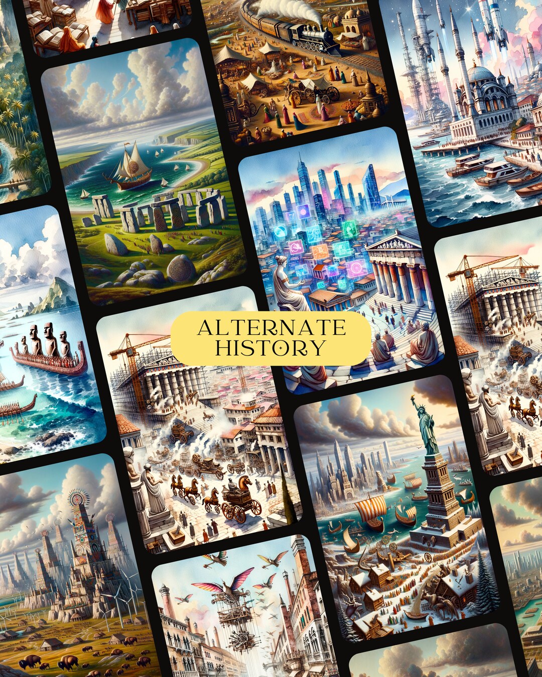 Alternate History Gallery Wall Art Set of 20 - Etsy