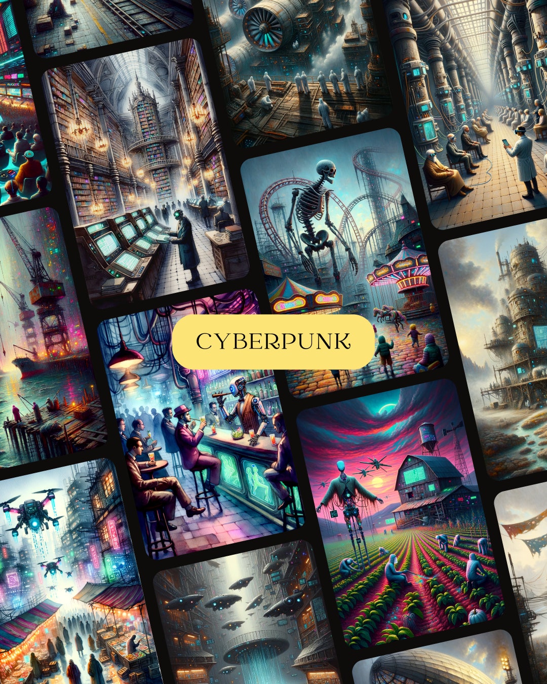 Cyberpunk Art Gallery Wall Art Set of 20 - Etsy