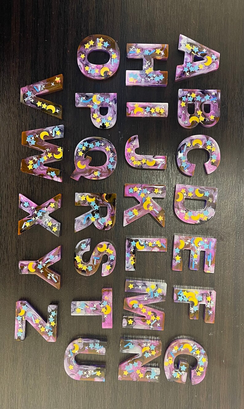 Moon & Stars - Alphabet Letters - Etsy