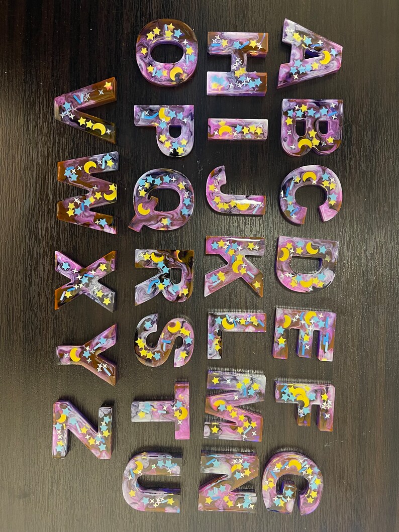 Moon & Stars - Alphabet Letters - Etsy