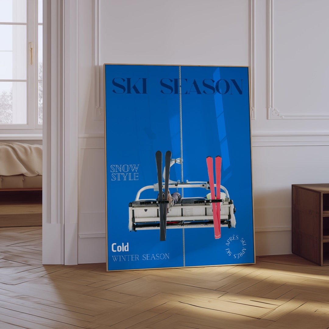 Ski Poster, Skiing, Ski Resort Print, Resort Decoration, Lodge Decor ...