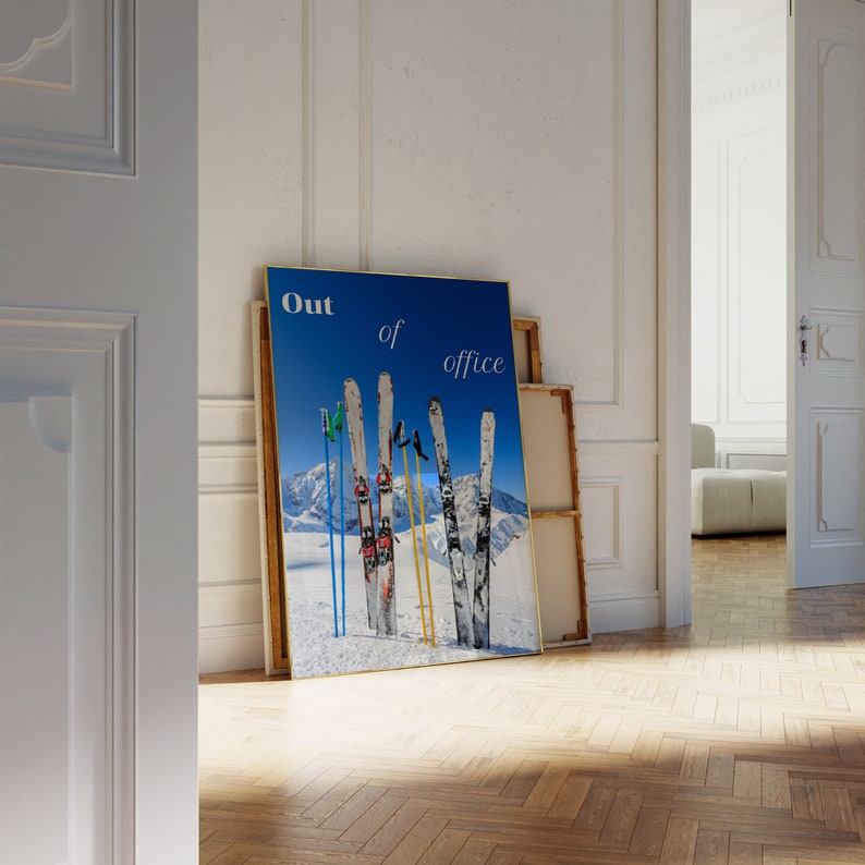 Ski Print, Out of Office, Winter Season, Ski Lover, Chalet Decor, Ski ...