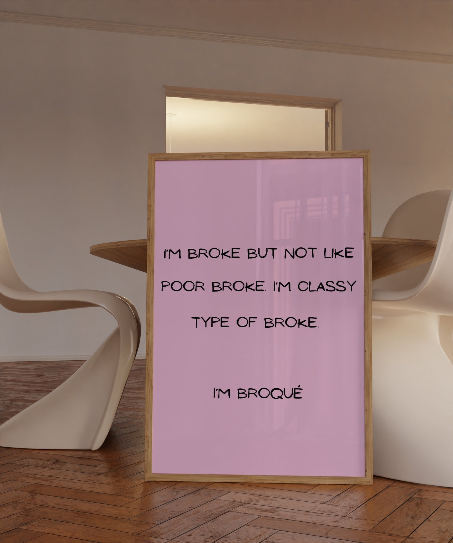 Im Broke Poster, Funny Quote Wall Art, Dorm Room Poster, Typography ...
