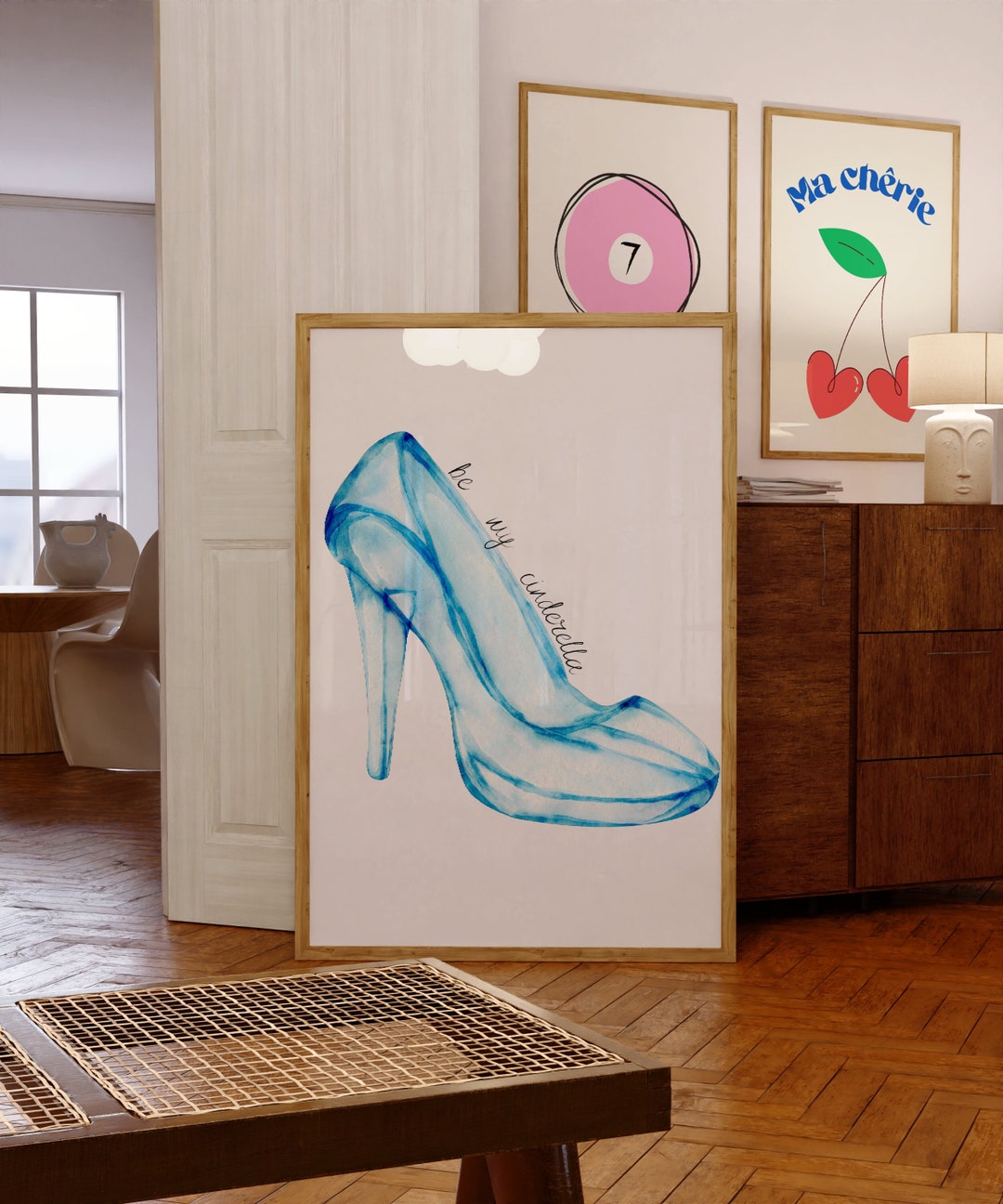 Be My Cinderella, Cinderella Shoe, Abstract Wall Art, Retro Poster ...