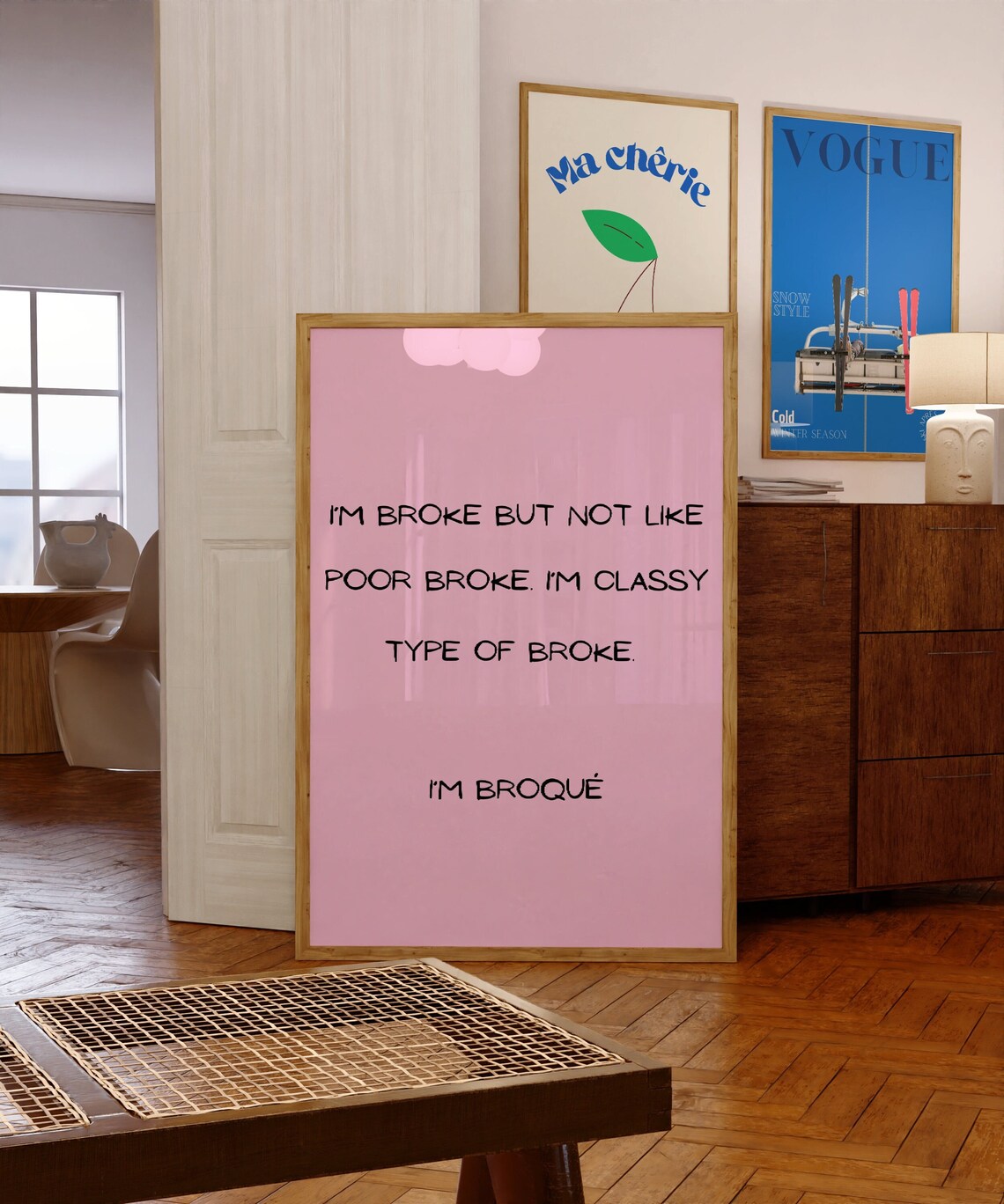 Im Broke Poster, Funny Quote Wall Art, Dorm Room Poster, Typography ...