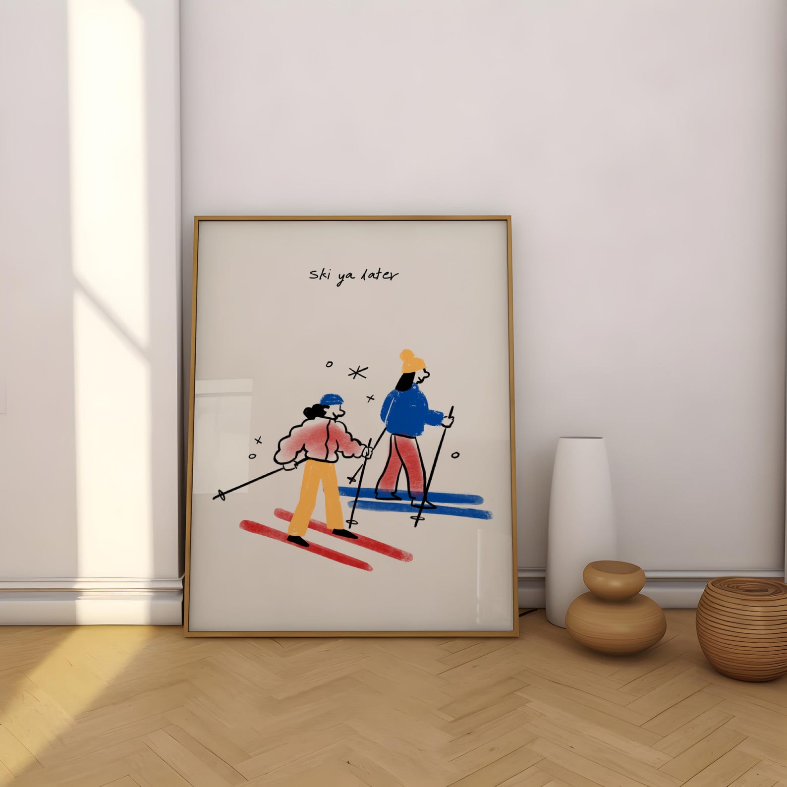 Ski Ya Later Print, Vintage Ski Poster, Ski Print, Winter Sports, One ...