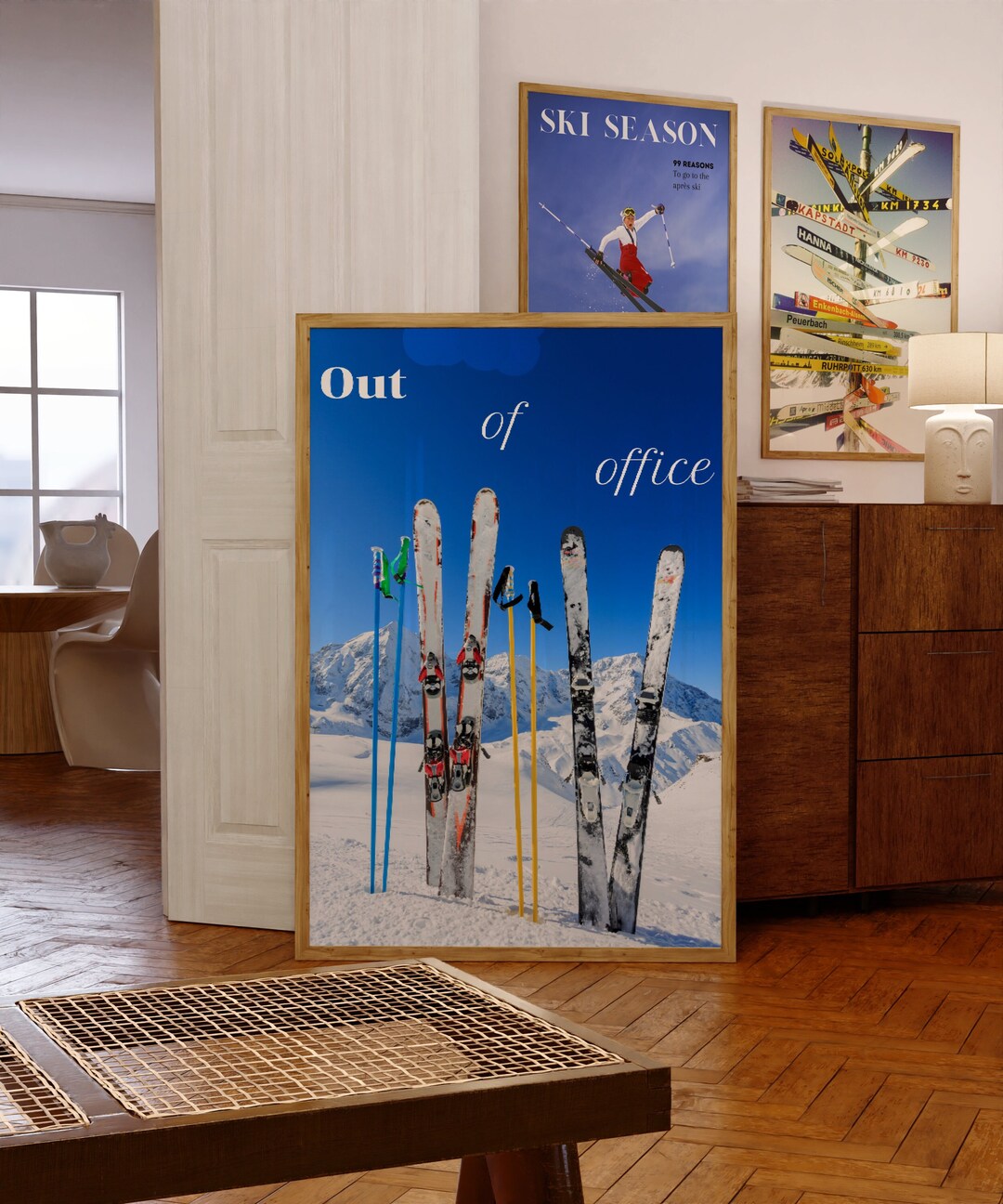 Ski Print, Out of Office, Winter Season, Ski Lover, Chalet Decor, Ski ...
