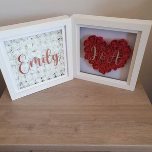 Personalised Rose Shadow Box Frame - Etsy UK