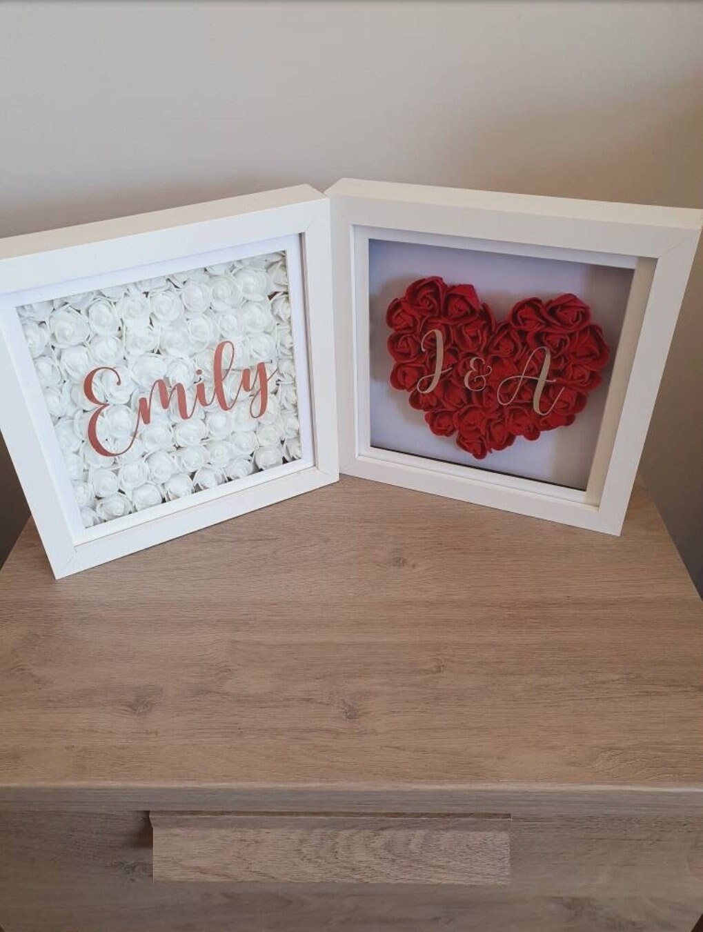 Personalised Rose Shadow Box Frame - Etsy UK