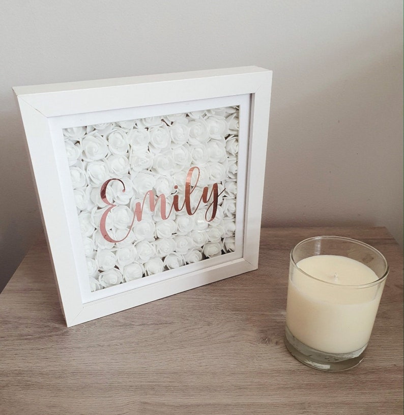 Personalised Rose Shadow Box Frame - Etsy UK