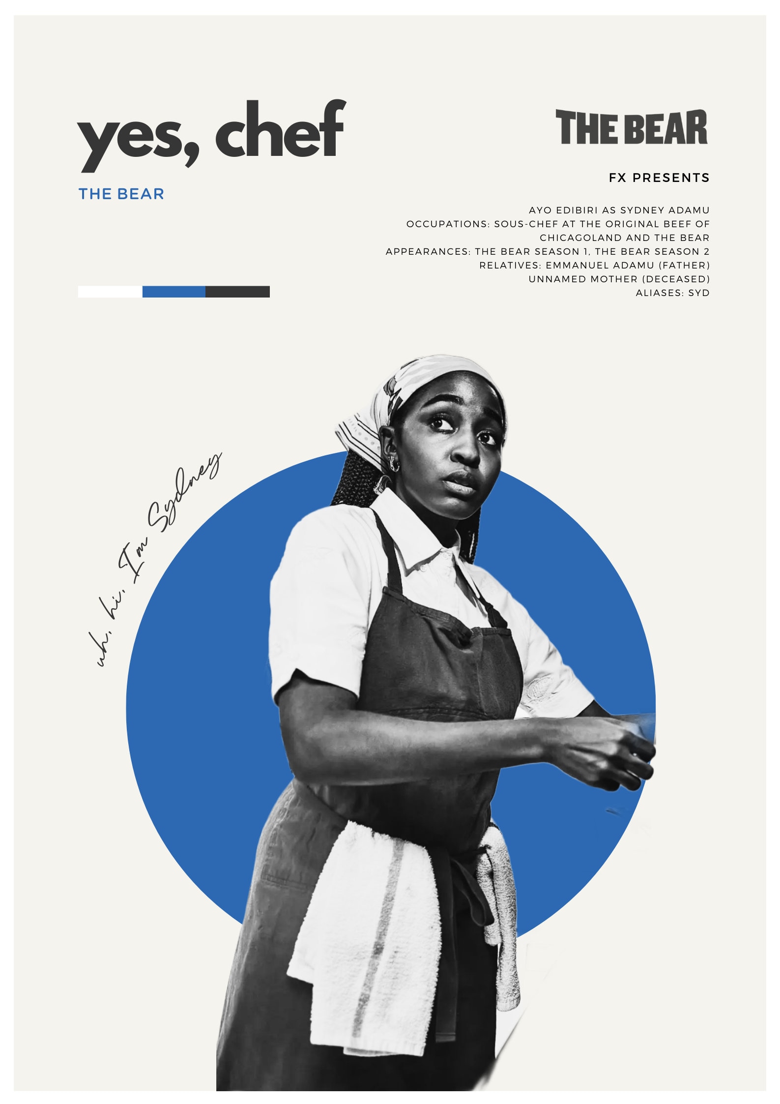 Sydney Adamu Poster - Ayo Edibiri's 'yes Chef' Moment | Graphic Art ...