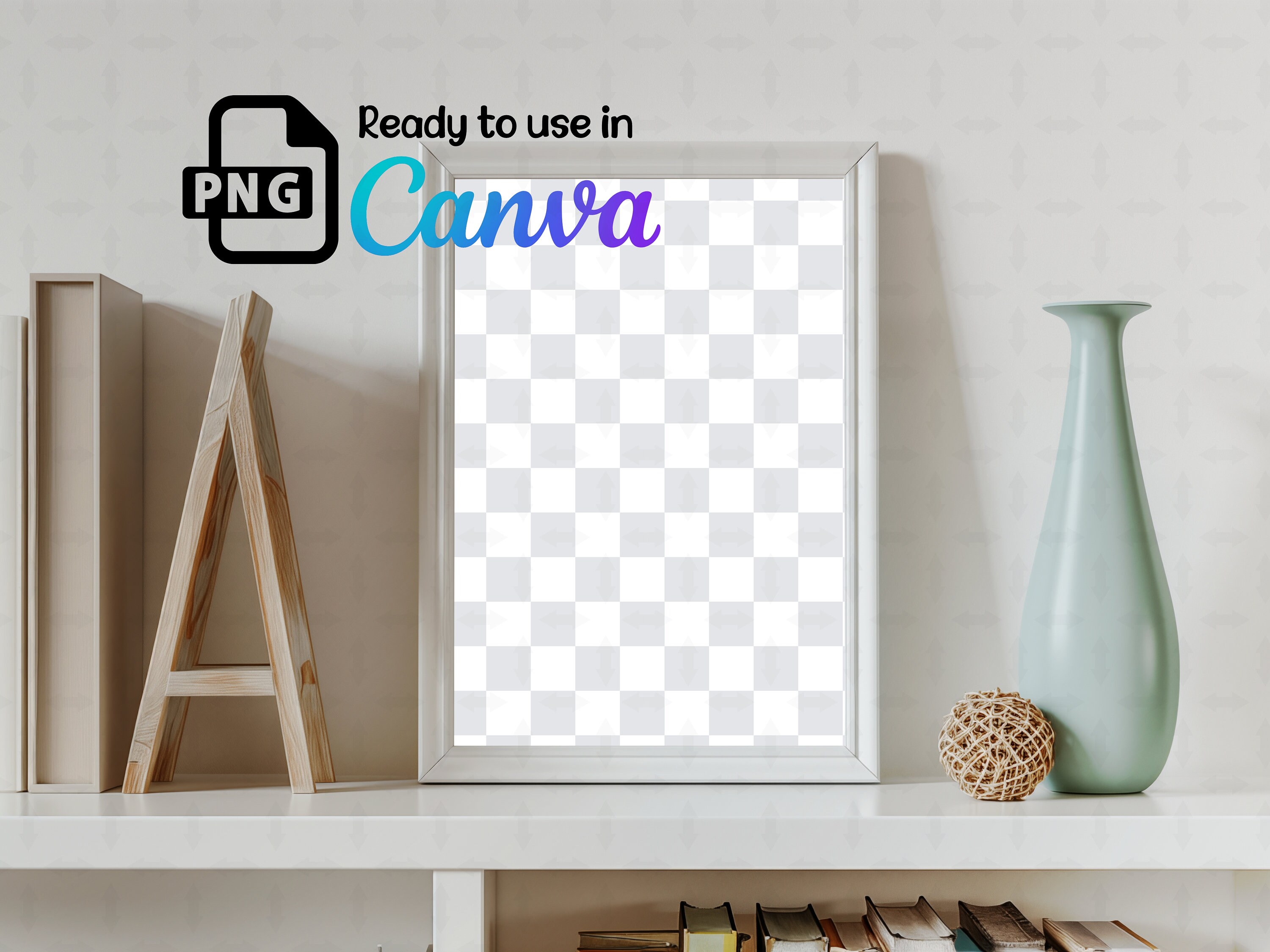 Mockup Art, Styled Mockup, Digital Art Mockup, DIN A, PSD Frame, Wood ...
