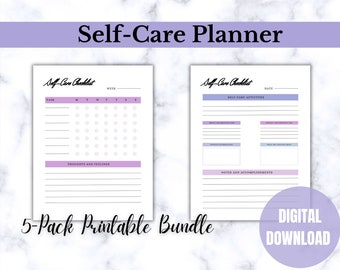 Self-care Planner, Selfcare Journal Tracker, Wellness Planner Printable ...