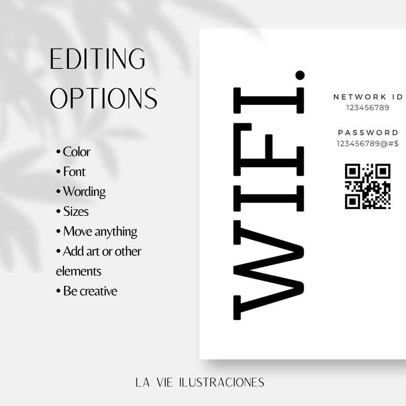 Wifi Password Sign Editable Wifi Template Wifi Sign for - Etsy