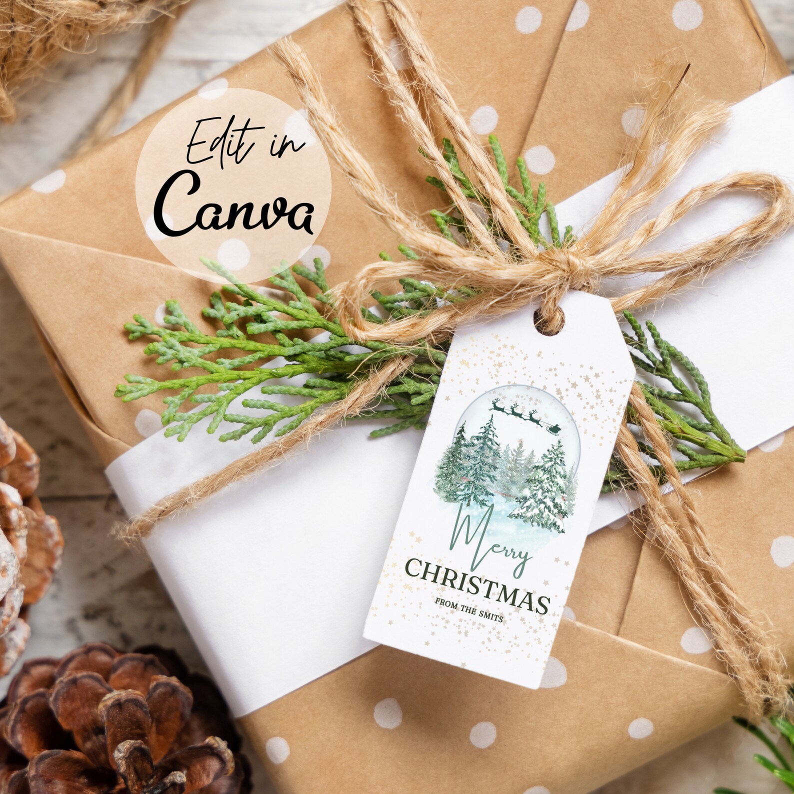 Merry Christmas Gift Tag Printable, Printable Christmas Gift Tag ...
