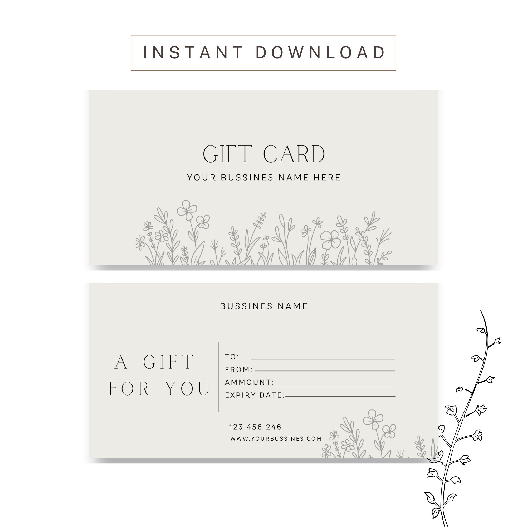 Editable Gift Certificate Template,gift Certificate Template,modern ...
