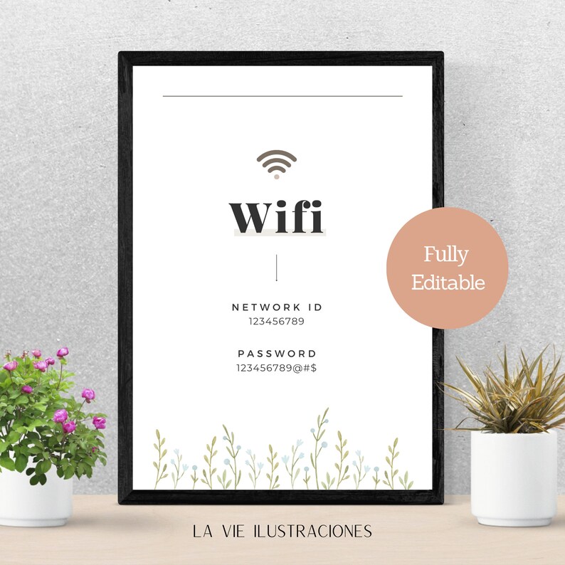 Wifi Password Sign, Printable Wifi PDF, Wifi Template, Airbnb Wifi Sign ...