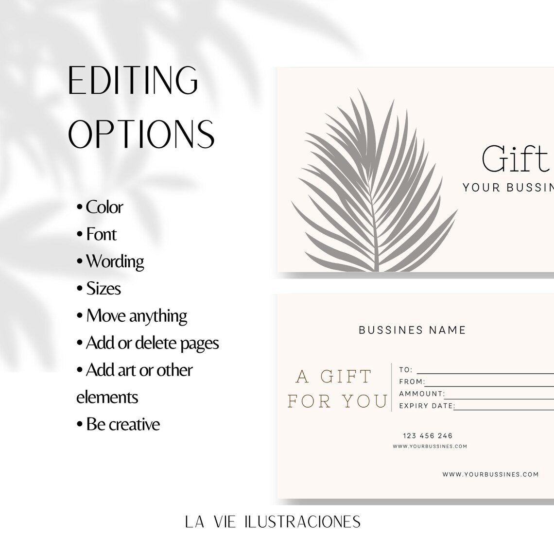 Editable Gift Certificate Template, Modern Gift Certificate, Editable ...