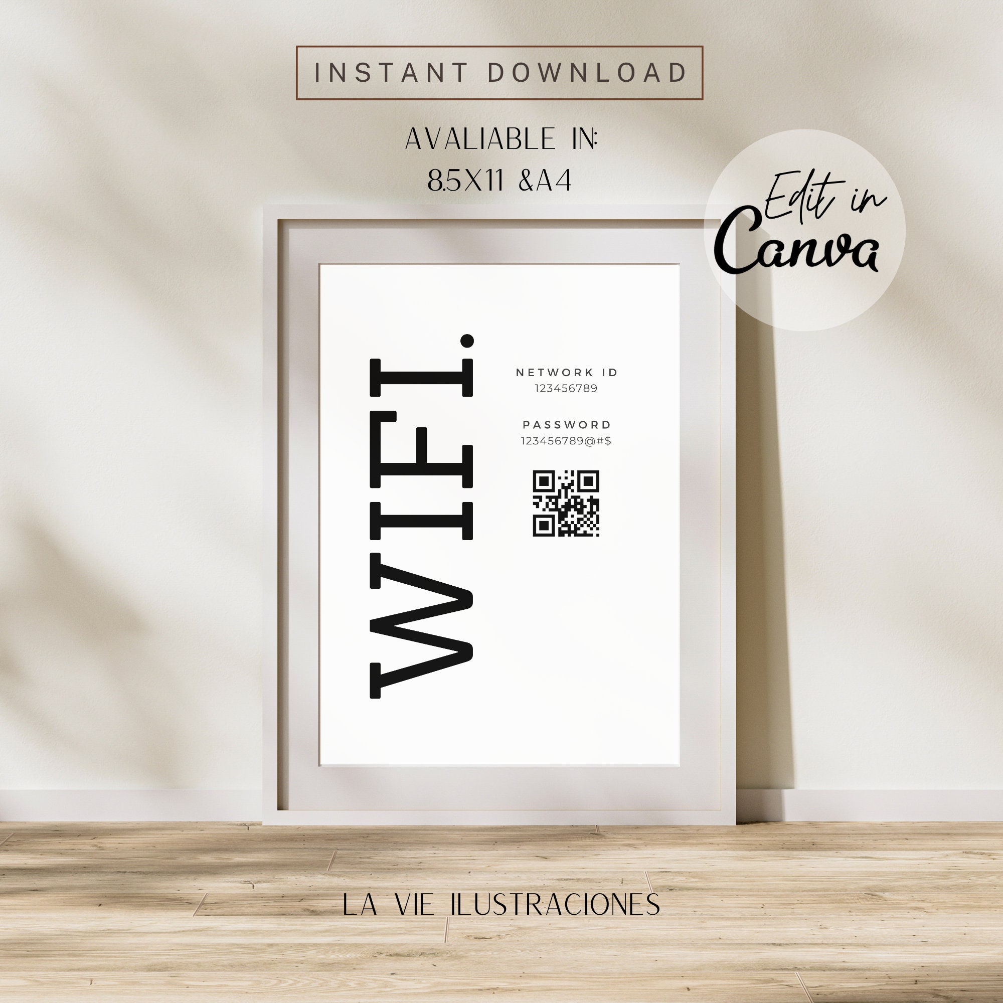 Wifi Password Sign Editable Wifi Template Wifi Sign for - Etsy