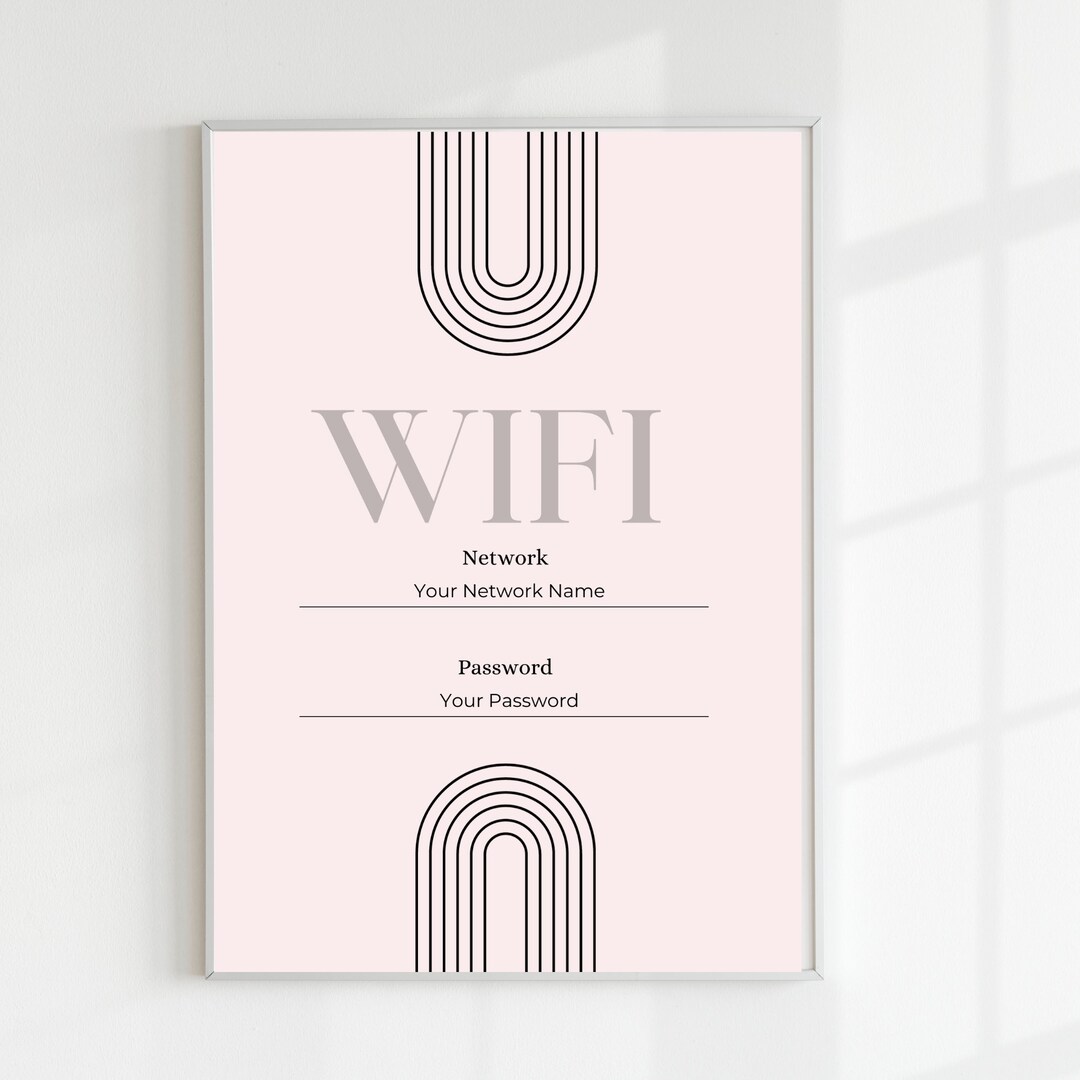 Wifi Password Sign, Editable Wifi Template, Wifi Sign for Airbnb Hosts ...
