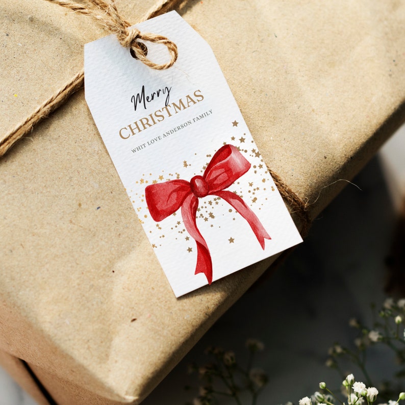 Merry Christmas Gift Tag Printable, Printable Christmas Gift Tag ...