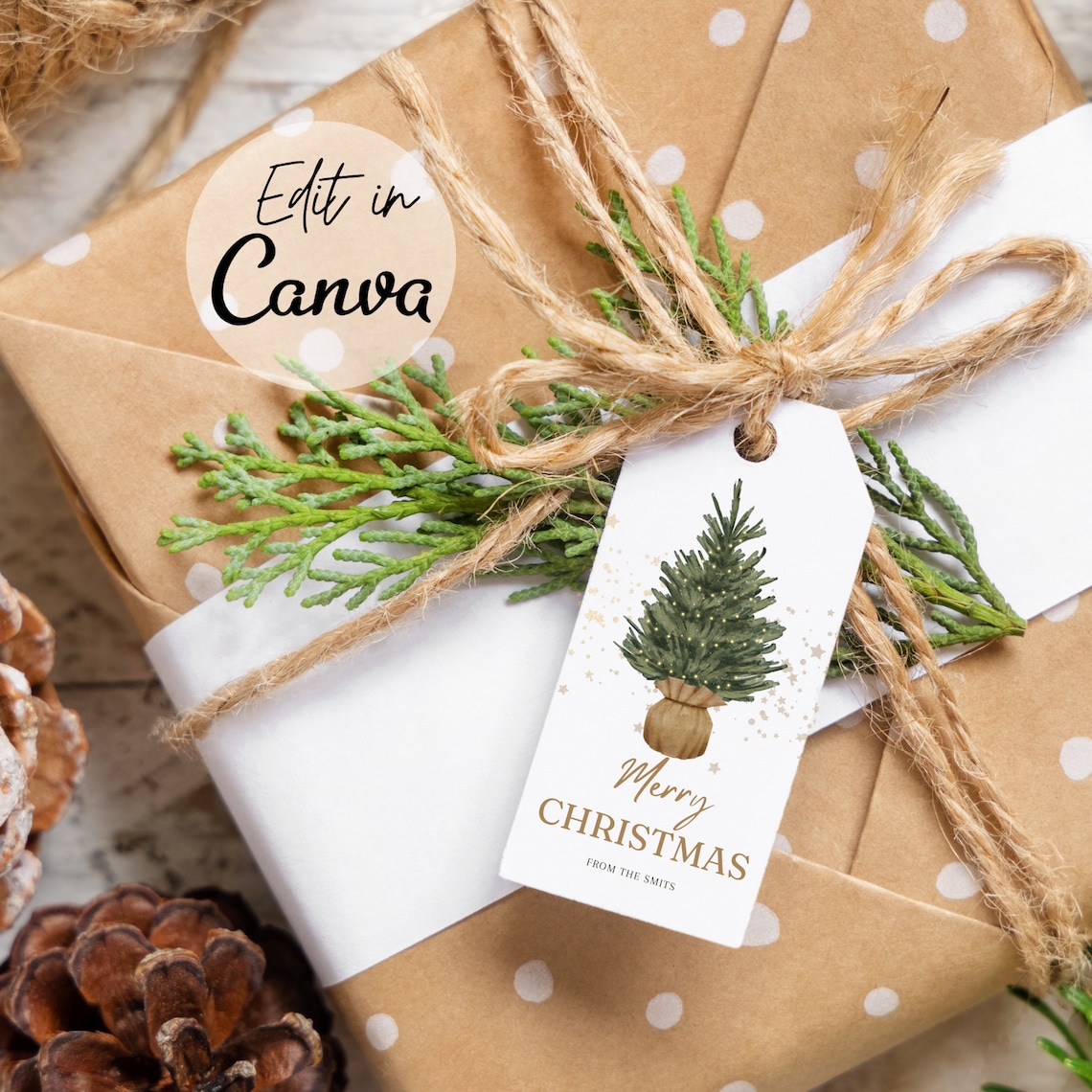 Merry Christmas Gift Tag Printable, Printable Christmas Gift Tag ...