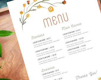 Modern Restaurant Menu Template Bundle, Landscape Restaurant Menu ...
