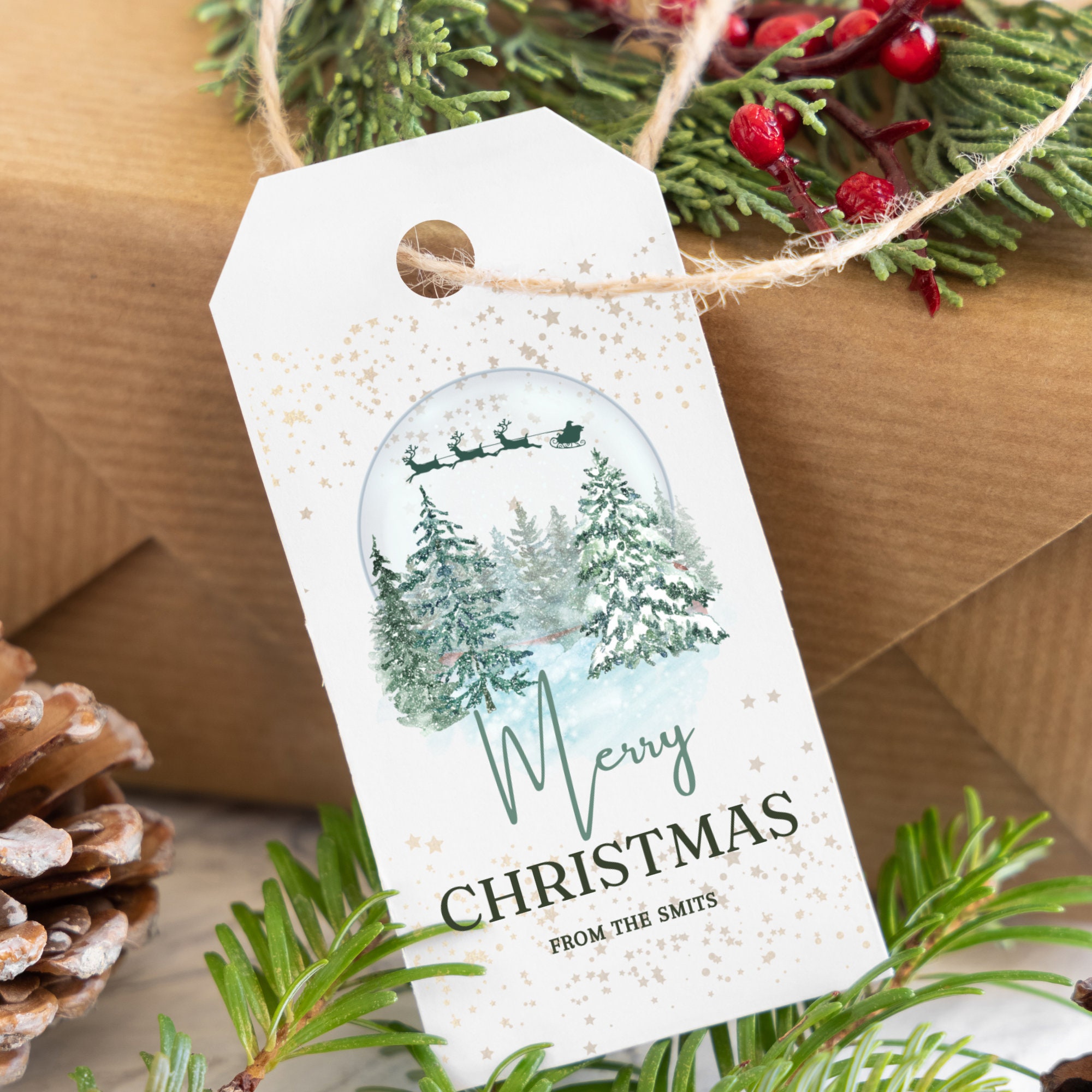 Merry Christmas Gift Tag Printable, Printable Christmas Gift Tag ...